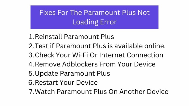 Paramount Plus Not Loading: 7 Best Ways To Solve This Issue!