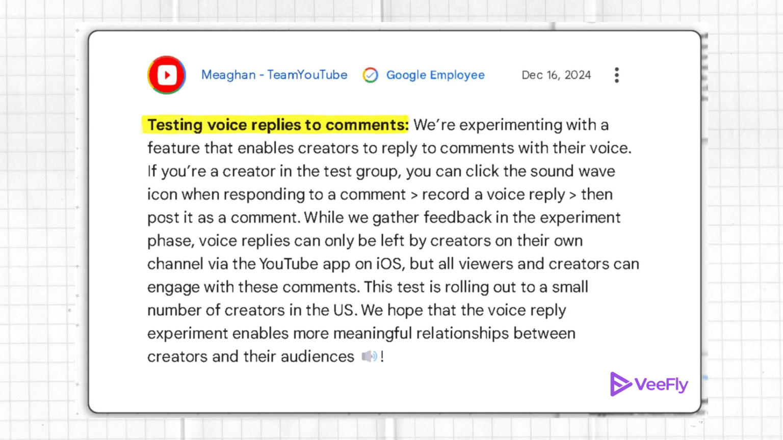 YouTube Voice Reply: Deepening Creator-Audience Connection